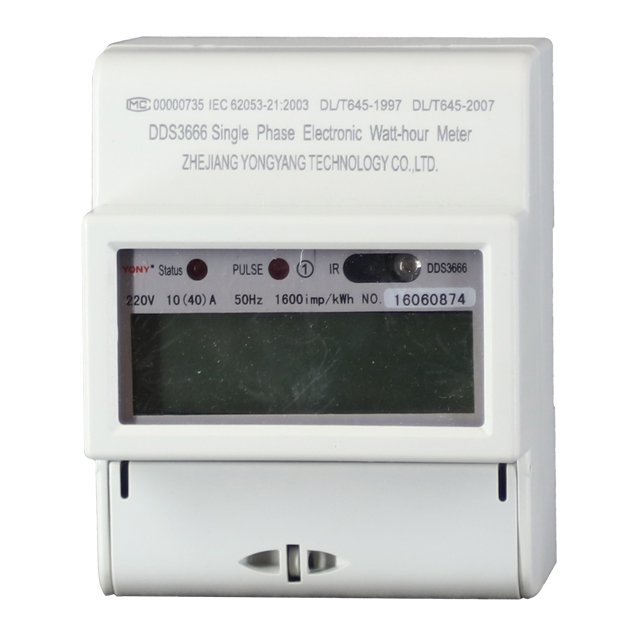 Single Phase Digital Energy Meter with RS485 for Connection Has ...